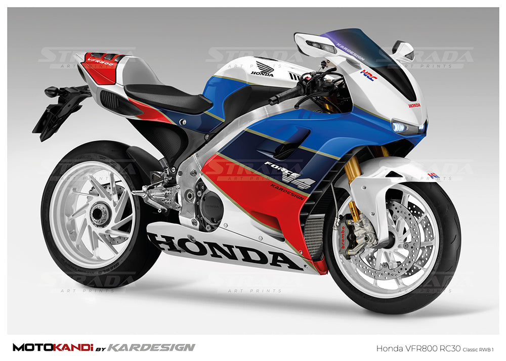 Honda VFR800 RC30 Classic RWB 1 – Strada Art Prints