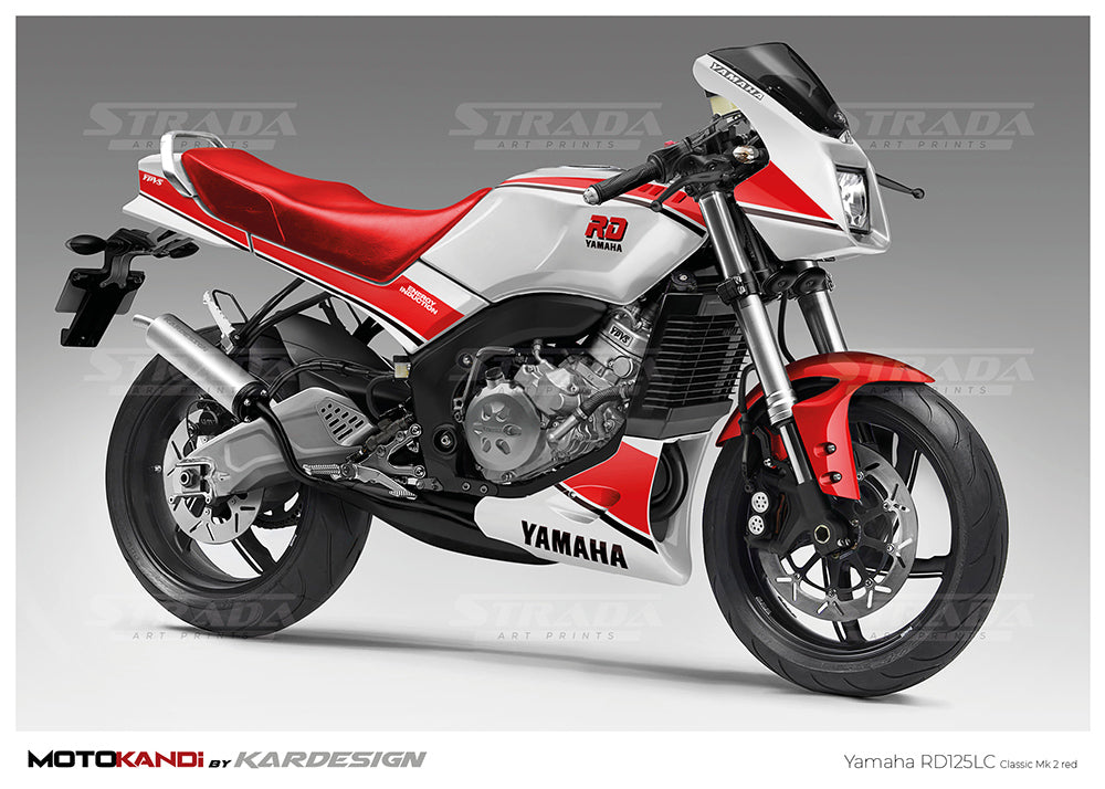 Yamaha RD125LC Classic Mk2 red – Strada Art Prints