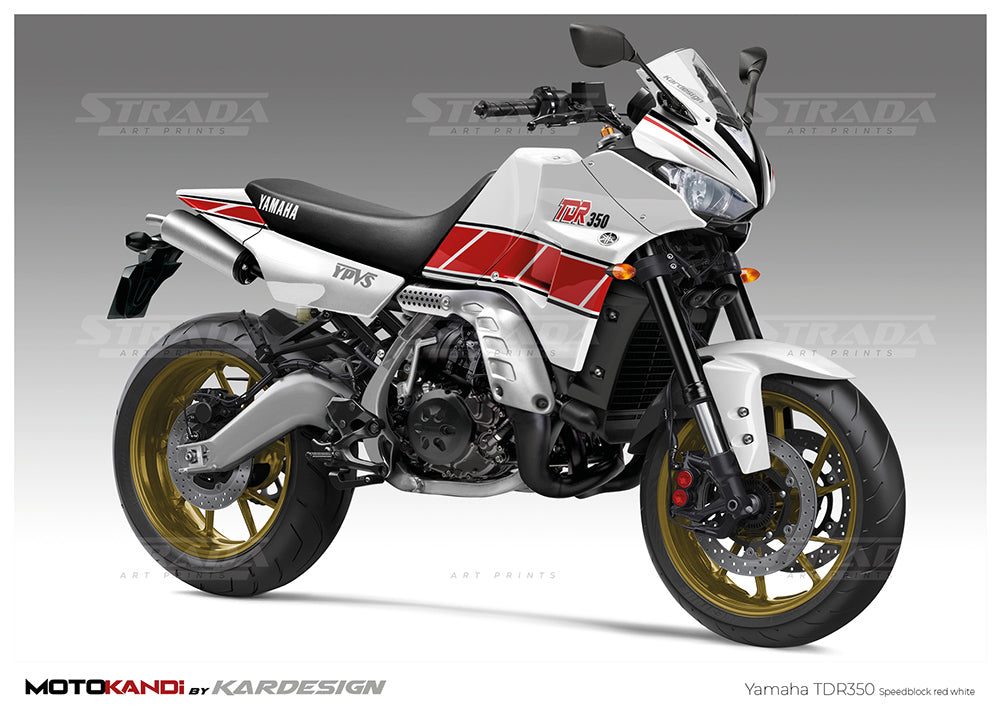Yamaha TDR 350 Speedblock red/white – Strada Art Prints